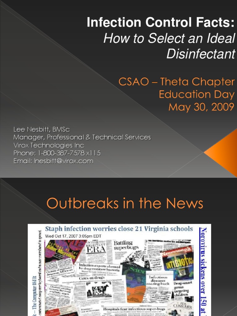 How To Select An Ideal Disinfectant Pdf Disinfectant Infection