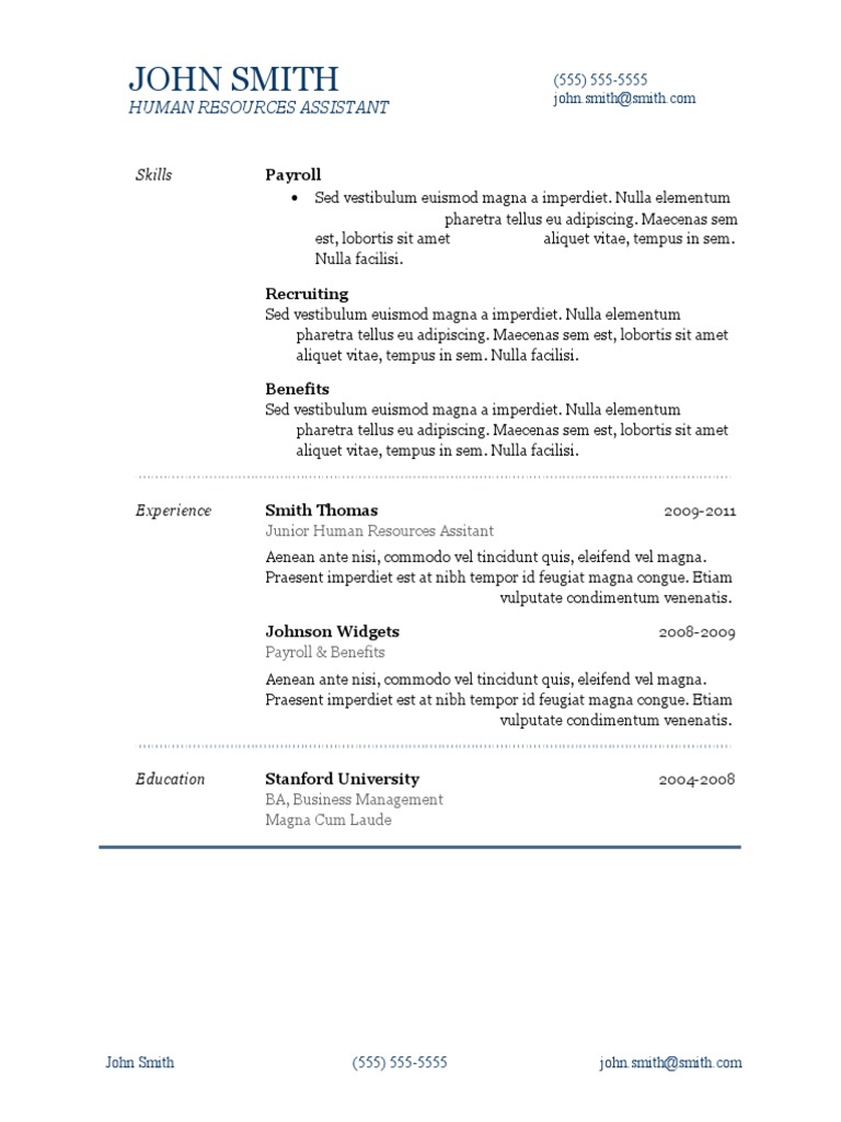 HR Assistant Resume: John Smith | PDF