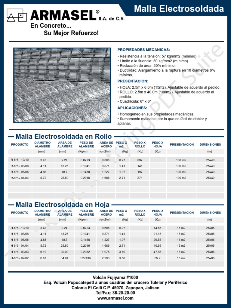 Ficha Malla Electrosoldada | PDF