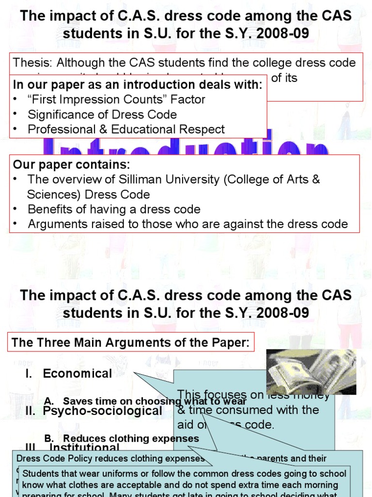 College Dress Code in Silliman University SY 2008-09 (BC25) | PDF ...