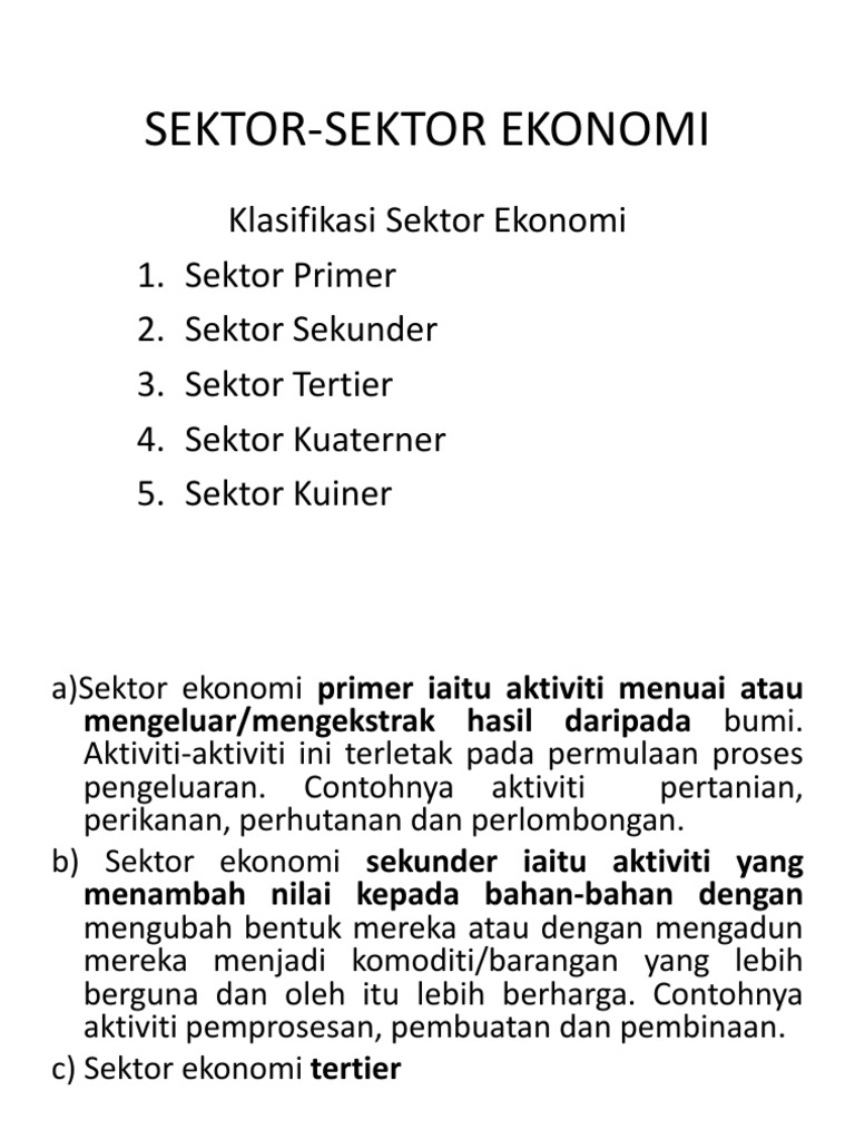 Sektor-Sektor Ekonomi | PDF