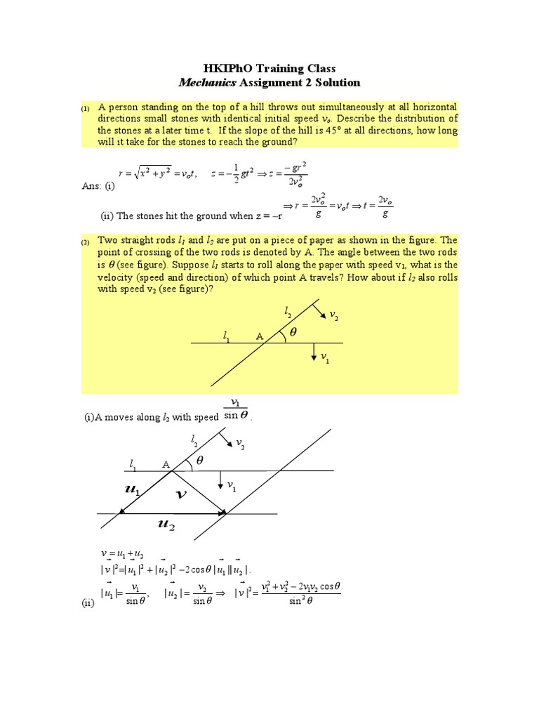 Mechanics Problem Solutions for HKIPhO | PDF | Force | Motion (Physics)