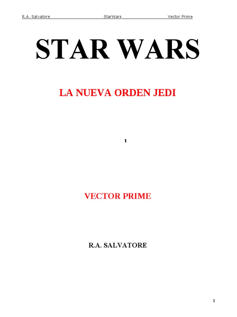 Star Wars - Vector Prime | PDF | Guerra de las Galaxias | Naturaleza