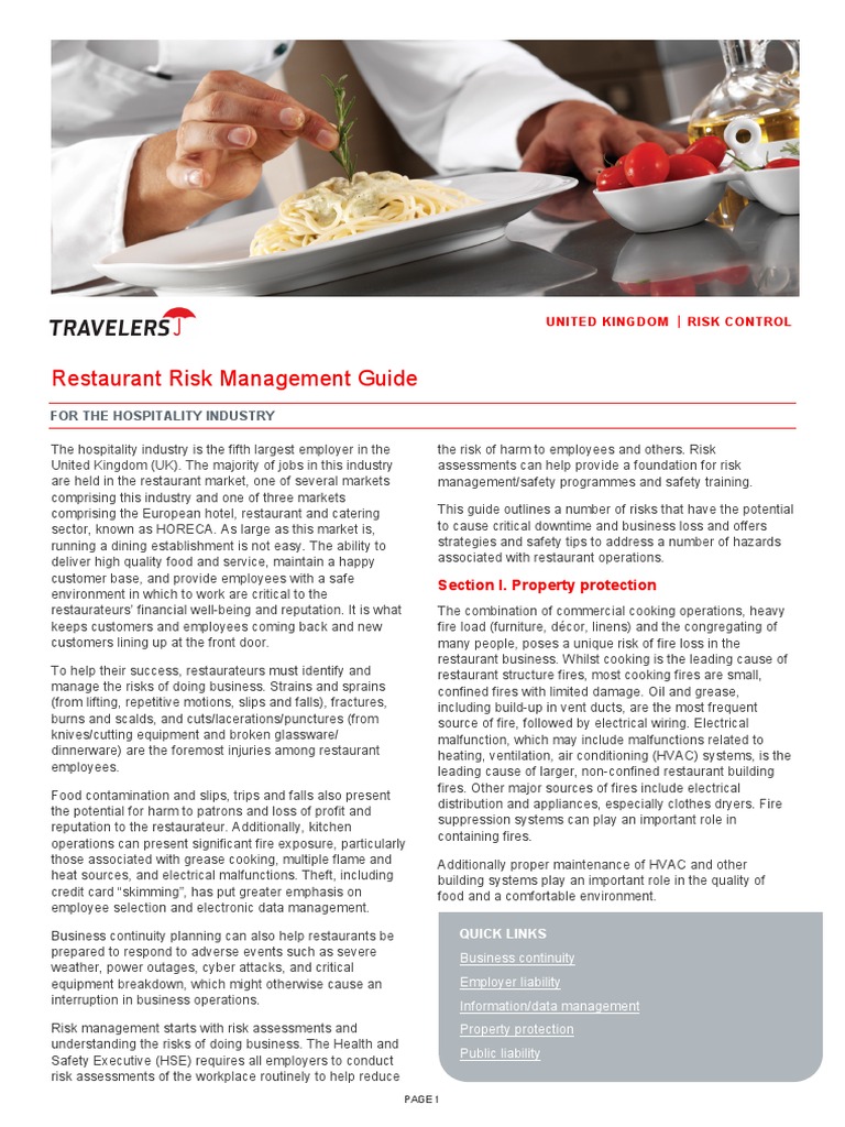 Restaurants Risk Management Guide UK | PDF | Payment Card Industry Data ...