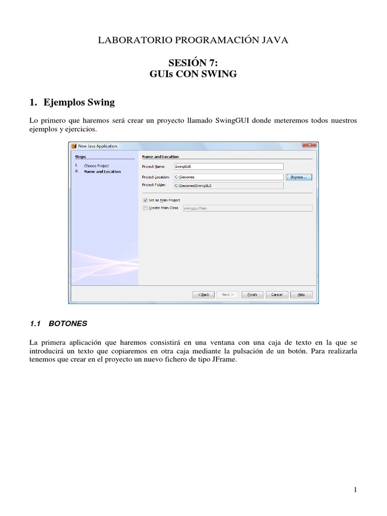 Ejemplos de GUIs en Java con Swing | PDF | Java (lenguaje de ...