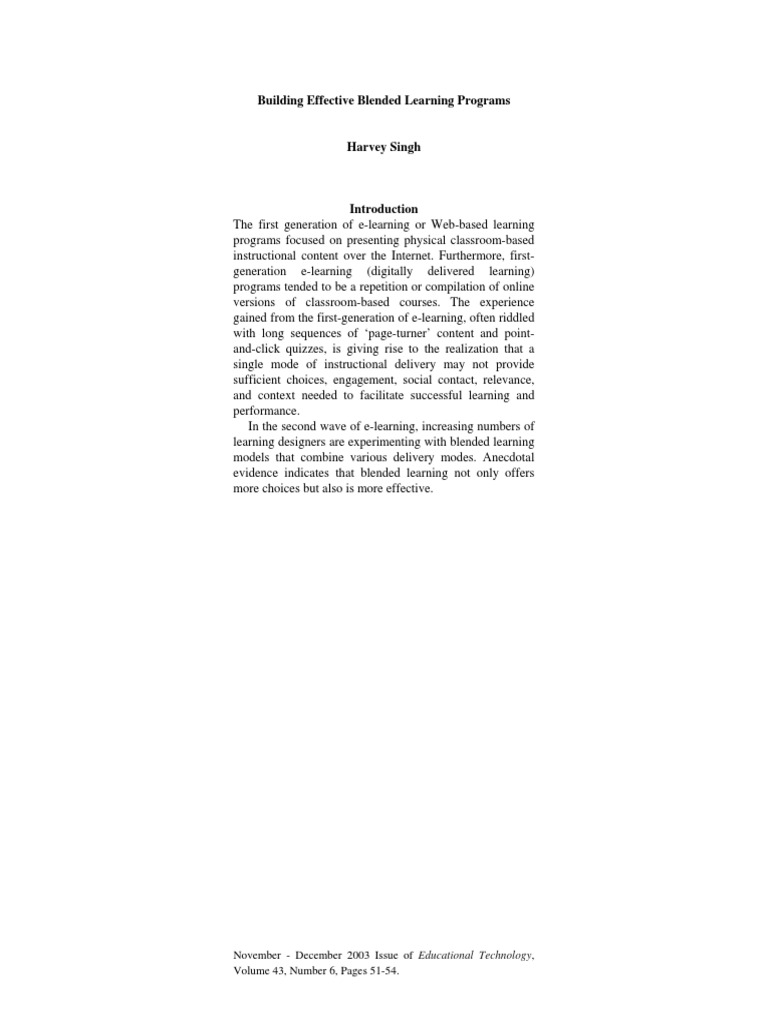 Building Effective Blended Learning Programs | PDF