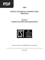 CST Level I Exam Sample Questions | PDF | Surveying
