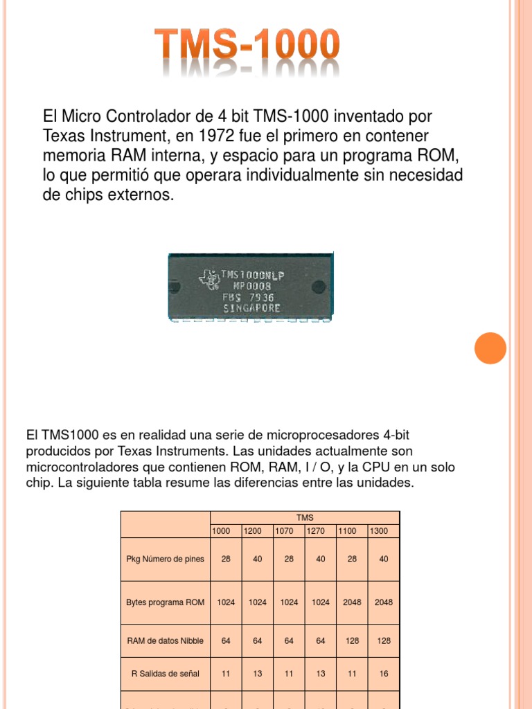Microcontrolador TMS-1000 de Texas Instruments | PDF | Memoria de ...