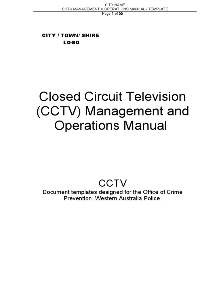 CCTV Document Template - CCTV Management Operations Manual Final ...