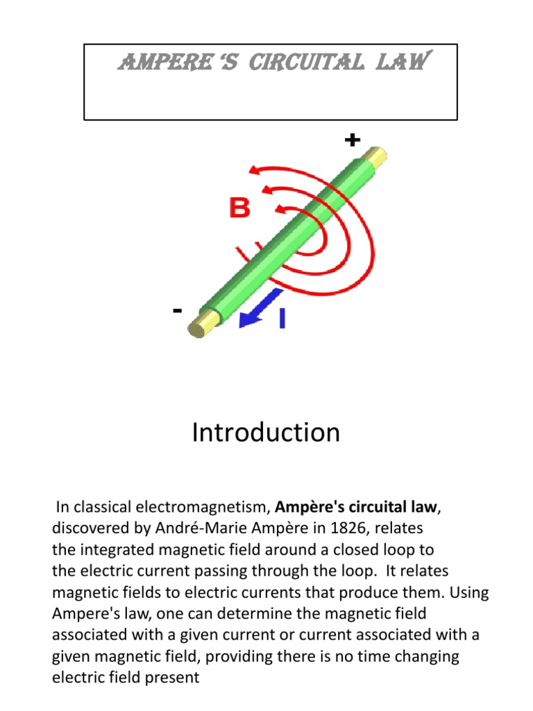 Ampere S Circuital Law | PDF | Magnetic Field | Electric Current