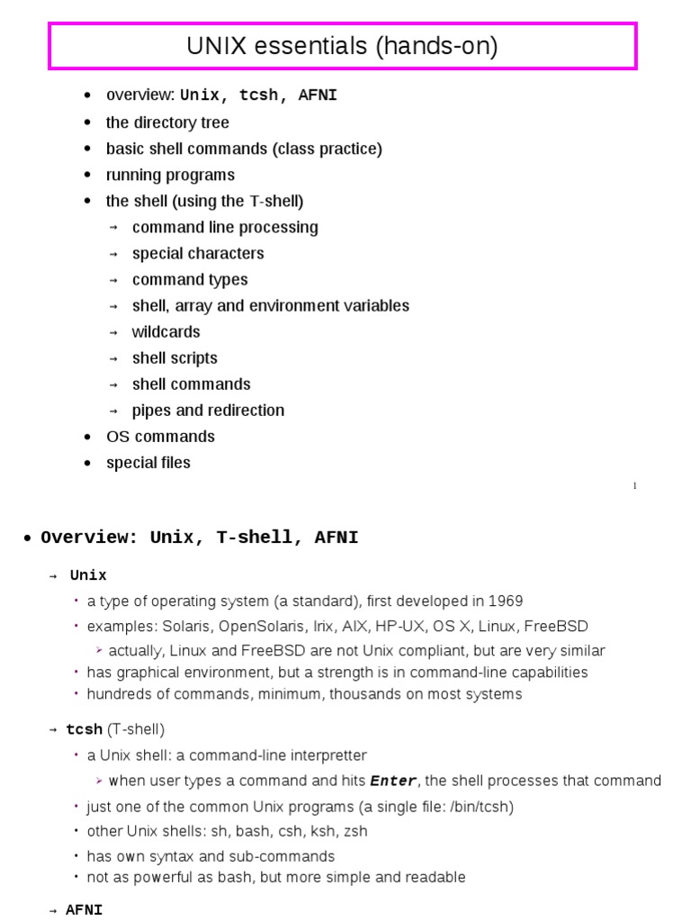 Afni00 Unix | PDF | Command Line Interface | Unix Software