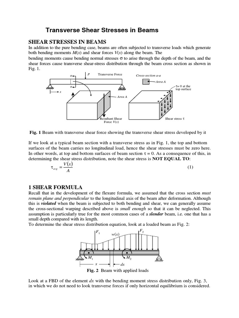 Shear Stress Distribution in Beams | PDF | Science & Mathematics