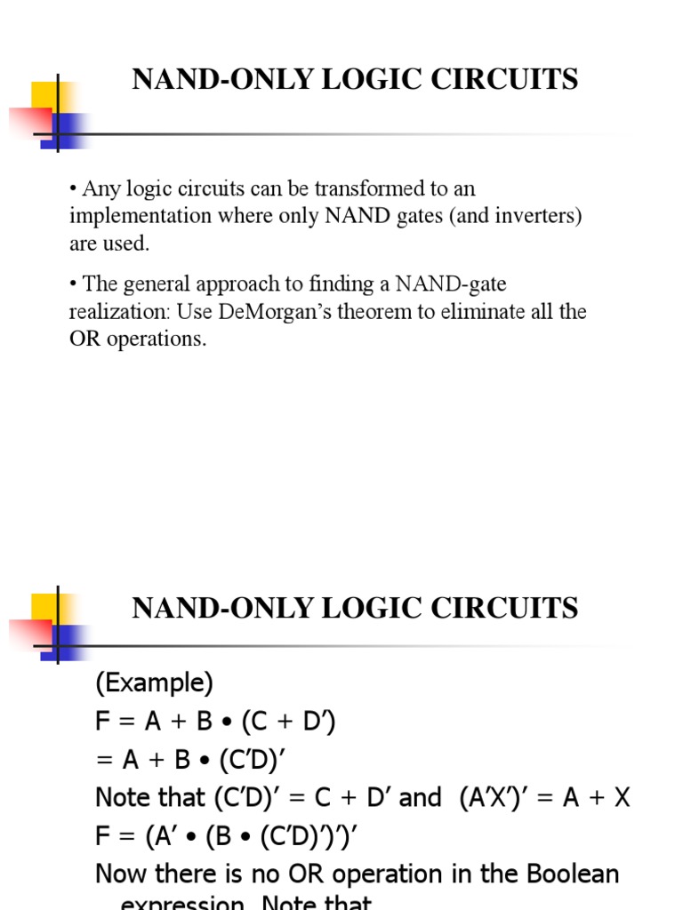 Nand-Only Logic Circuits | PDF | Integrated Circuit | Logic Gate