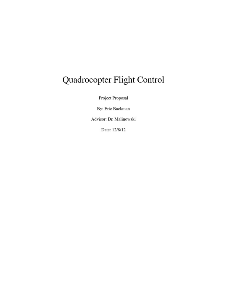 Proposal | PDF | Quadcopter | Microcontroller