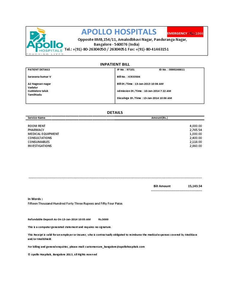Medical Bill | PDF