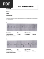 Basic EKG Interpretation Exam Answers | PDF | Electrocardiography ...