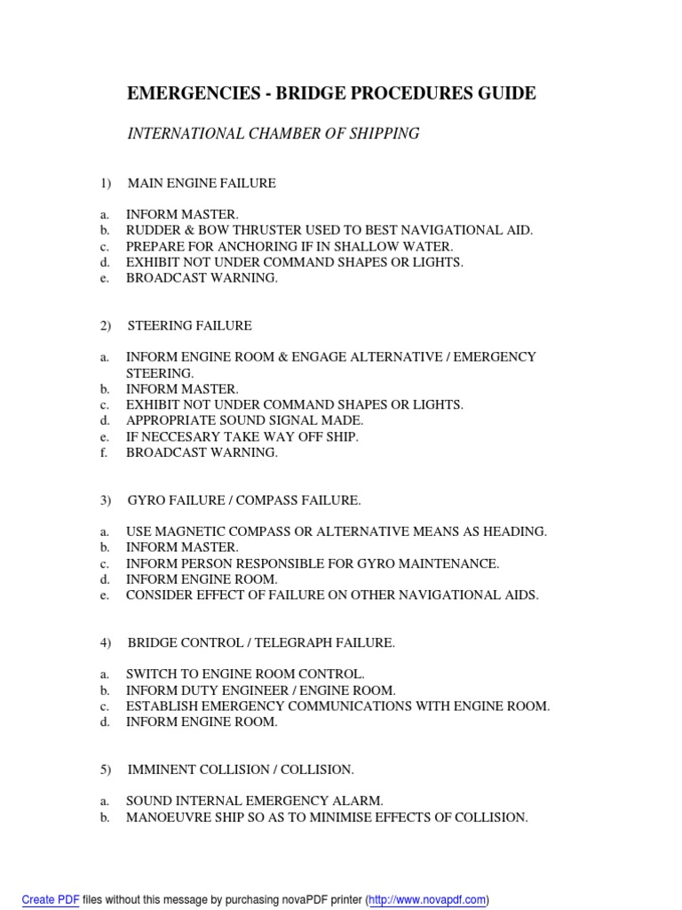 Emergencies - Bridge Procedures Guide: International Chamber of ...