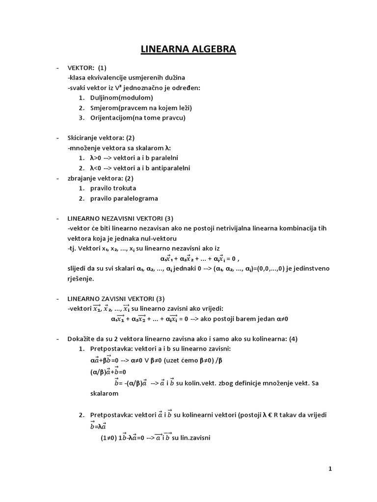 Linearna Algebra | PDF