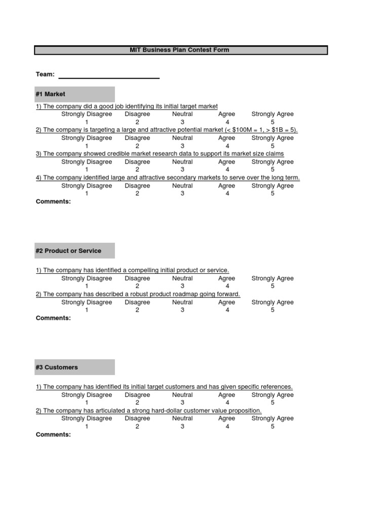 MIT BPC Scoring Form | PDF | Intellectual Property | Business
