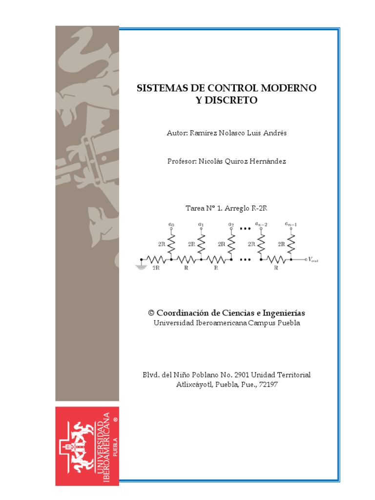 Tarea 1 Arreglo R-2r | PDF | Convertidor digital a analógico | Señal analoga