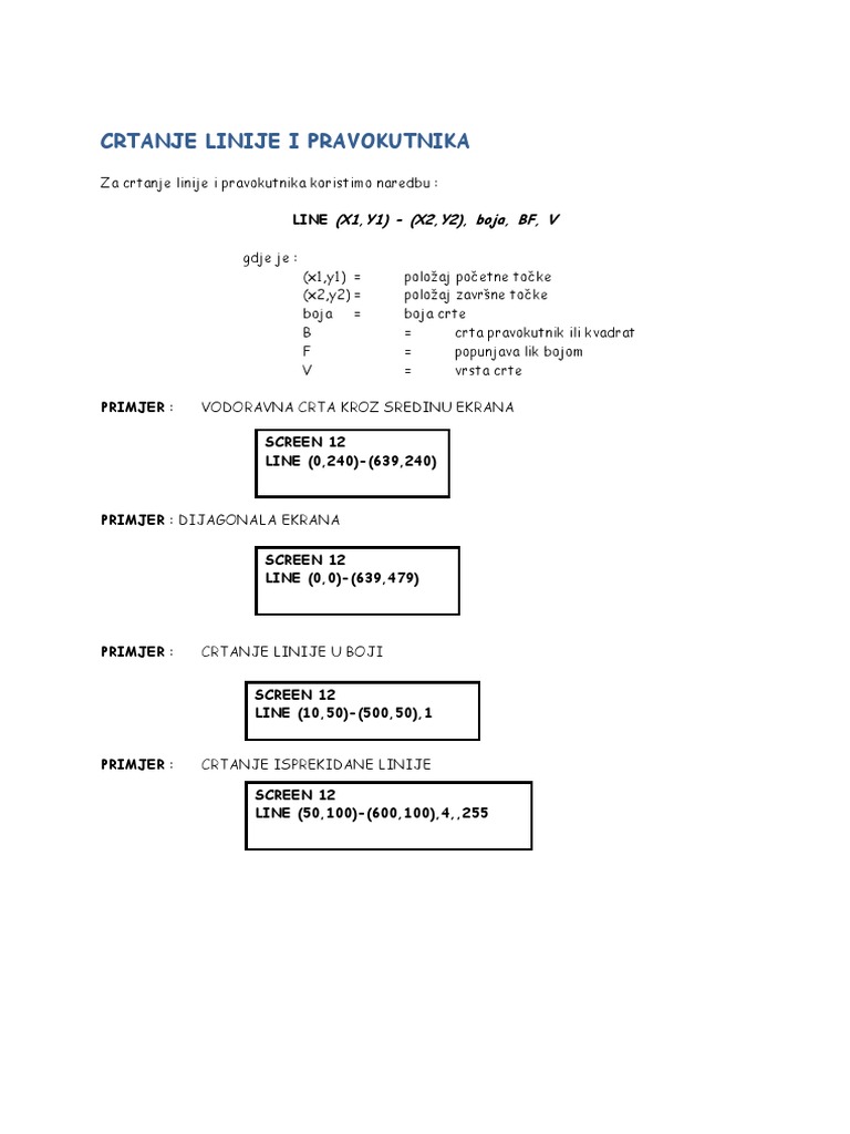 Crtanje Linije | PDF