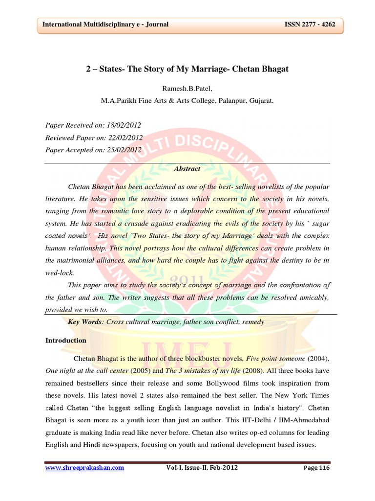 Two States | PDF | Novels | Marriage