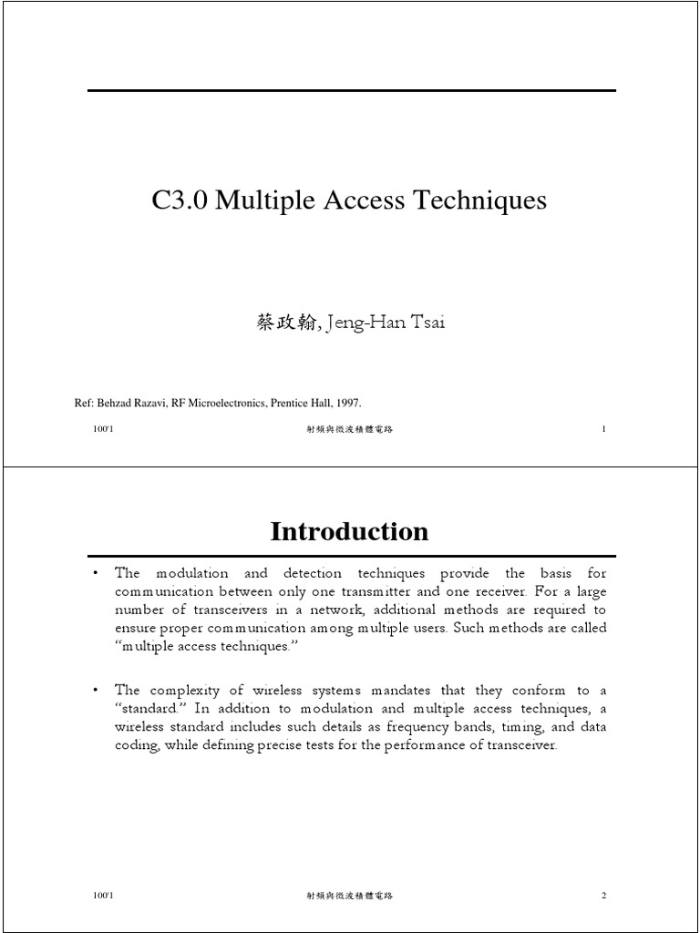 C3.0 Multiple Access Techniques | PDF | Channel Access Method | Cellular Network
