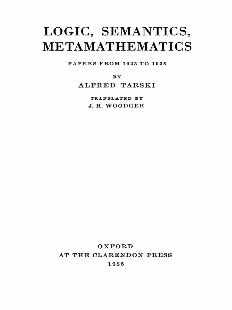 Tarski-CTFL (1956) | PDF | Interpretation (Logic) | Truth