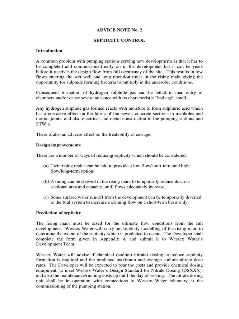 Advice Note No 2 v2 | PDF | Pumping Station | Sewage Treatment