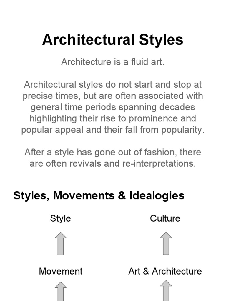 Architectural Styles, Movements and Ideologies | PDF | Architectural ...