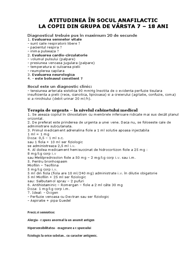 Socul Anafilactic | PDF