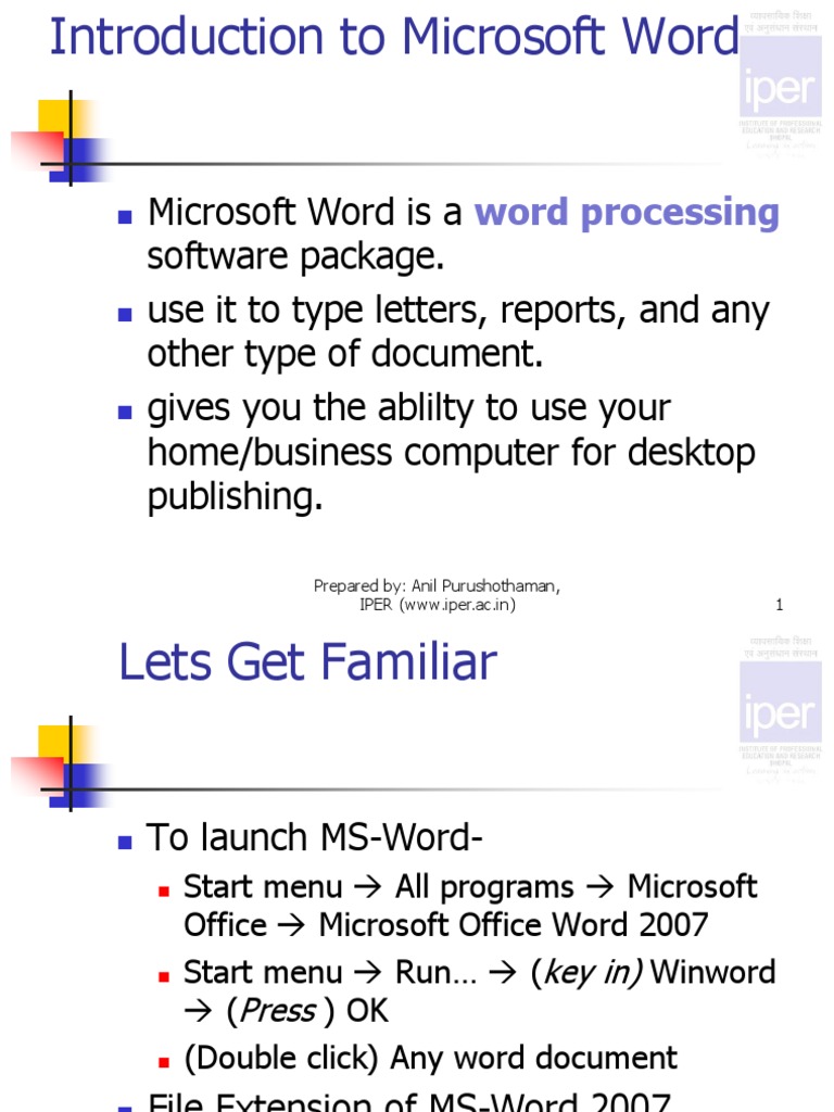 MS Word Introduction | PDF | Microsoft Word | Tab (Gui)