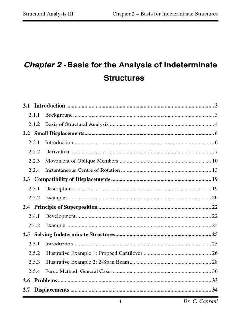 Analysis of Indeterminate Structures - A Basic Course | PDF ...