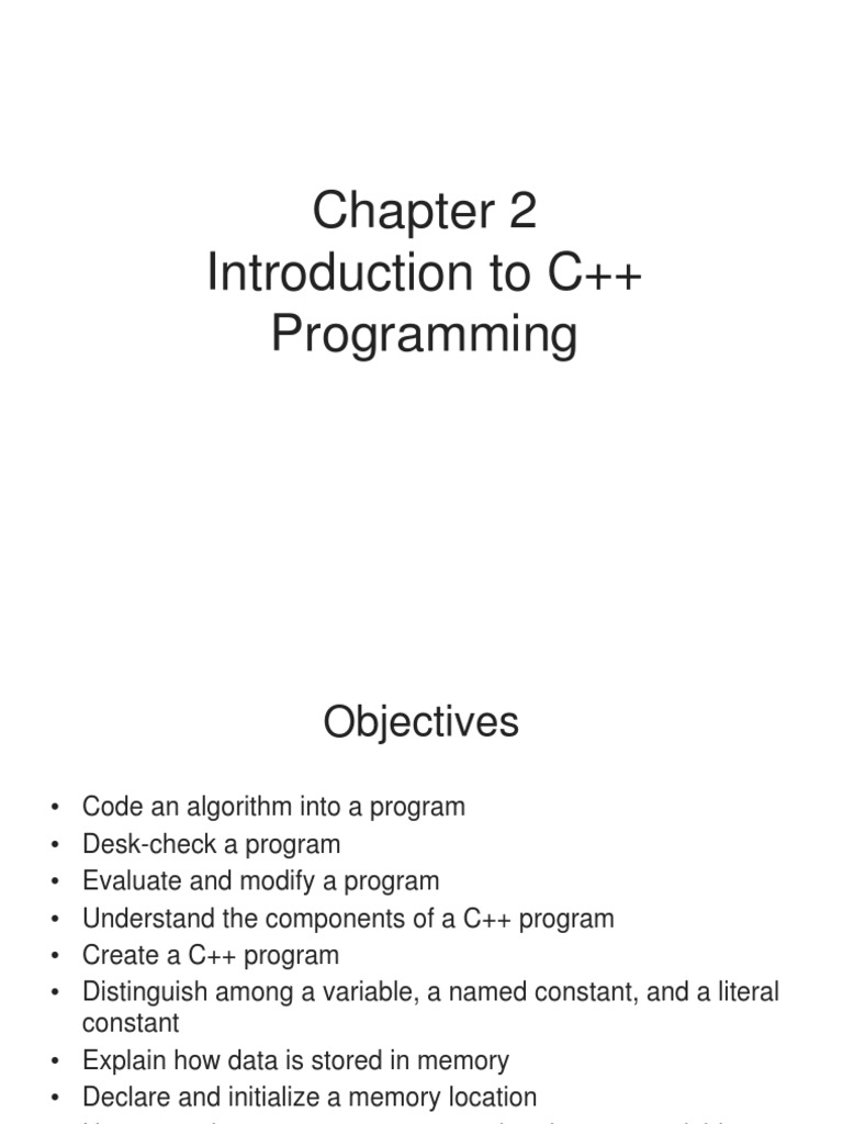Chapter2 Introduction To C++ Programming | PDF | Data Type | Computer Program