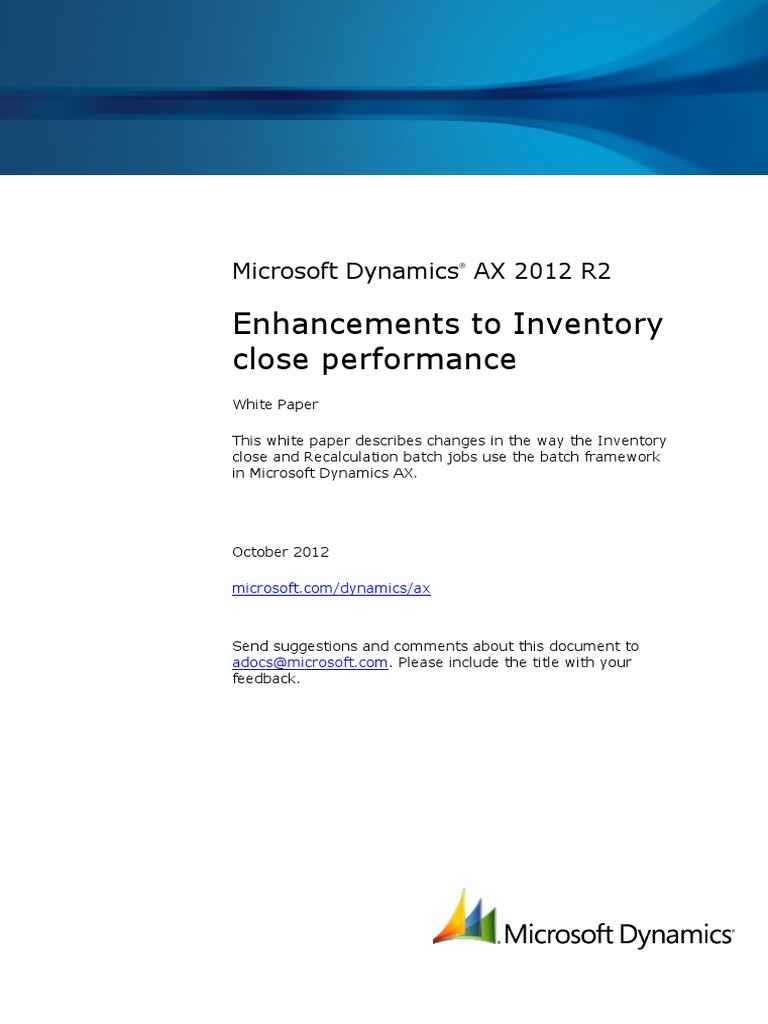 Inventory Close Performance Enhancements | PDF | Inventory | Microsoft
