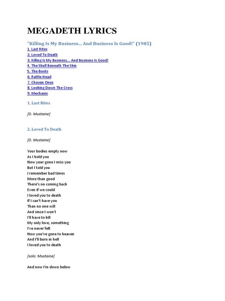 Megadeth Lyrics | PDF | Religion And Belief | Nature