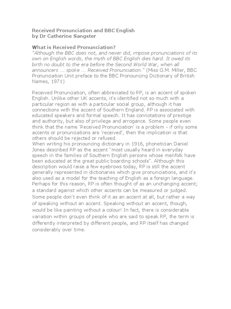 Received Pronunciation | PDF
