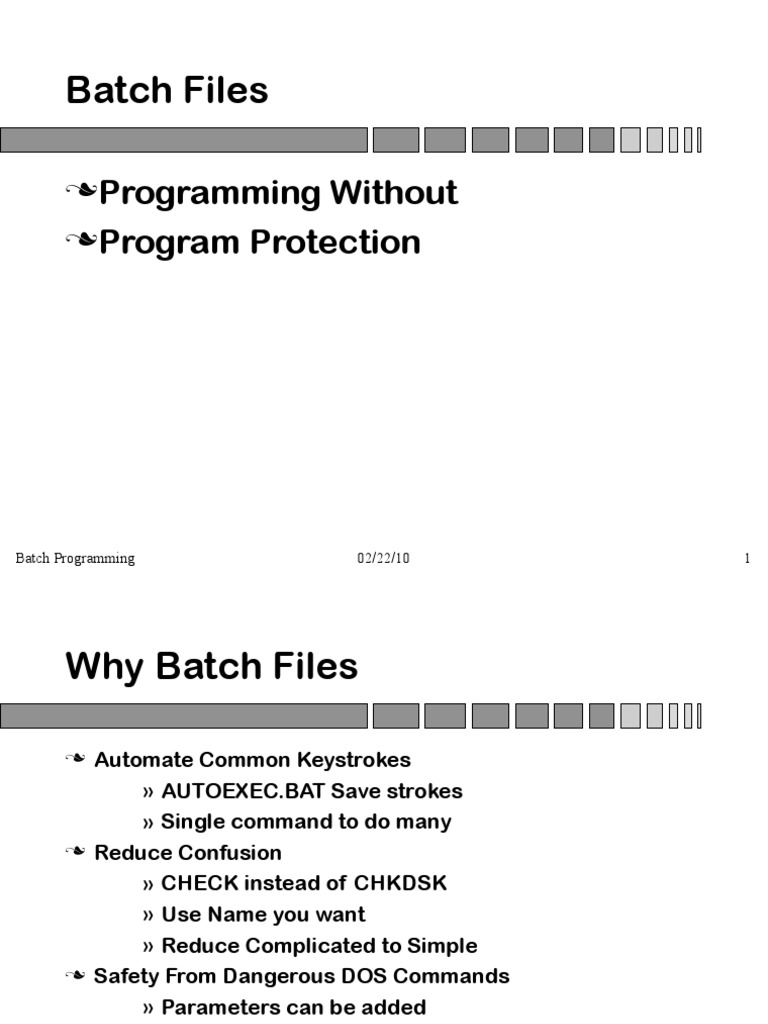 Batch & MS-DOS Programming | PDF | Software Engineering | Computing