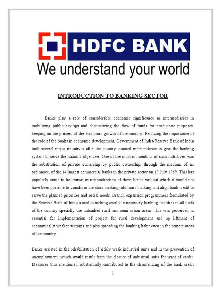A Study on Financial Performance of HDFC Bank | Banks | Financial Markets