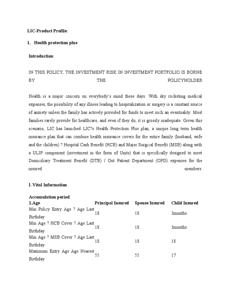 Project Report On Lic | PDF | Financial Risk | Insurance