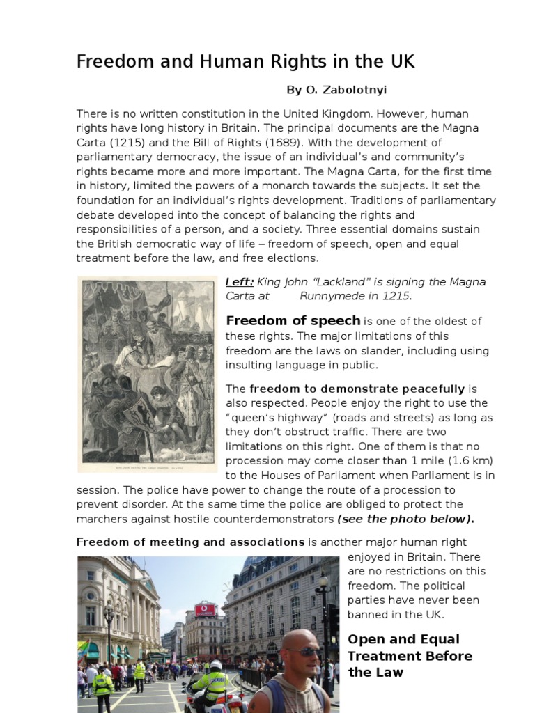 UK Human Rights and Freedoms Overview | PDF | United Kingdom | Crime ...