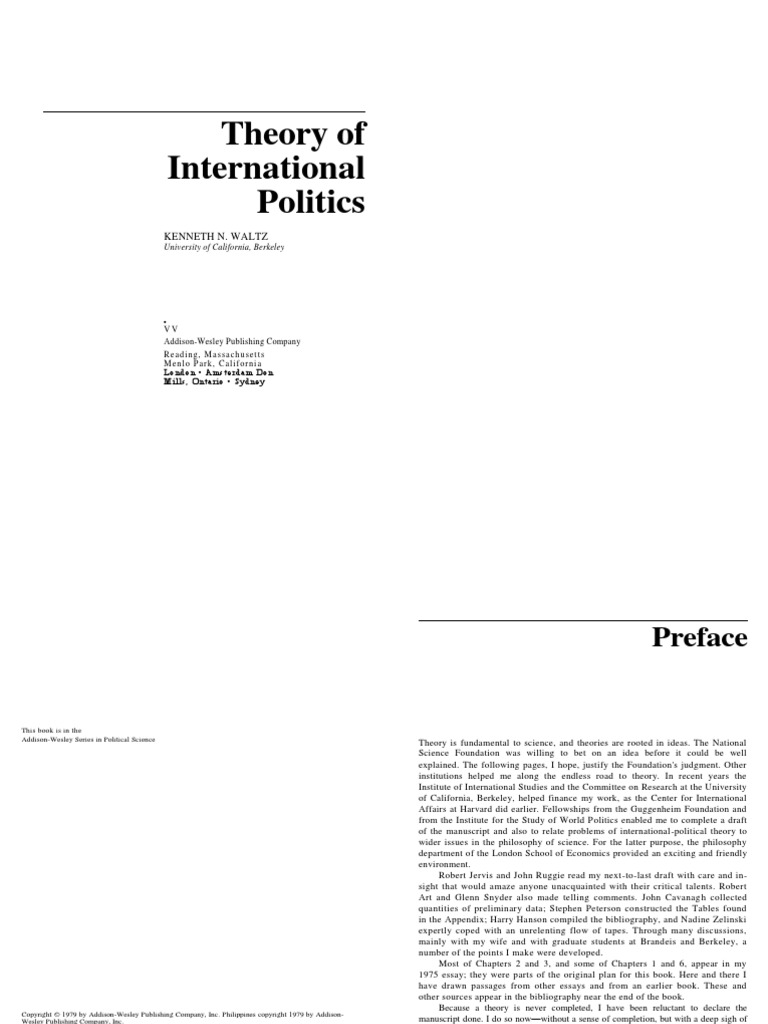 Kenneth Waltz Theory of International Politics | PDF | Theory | Hypothesis