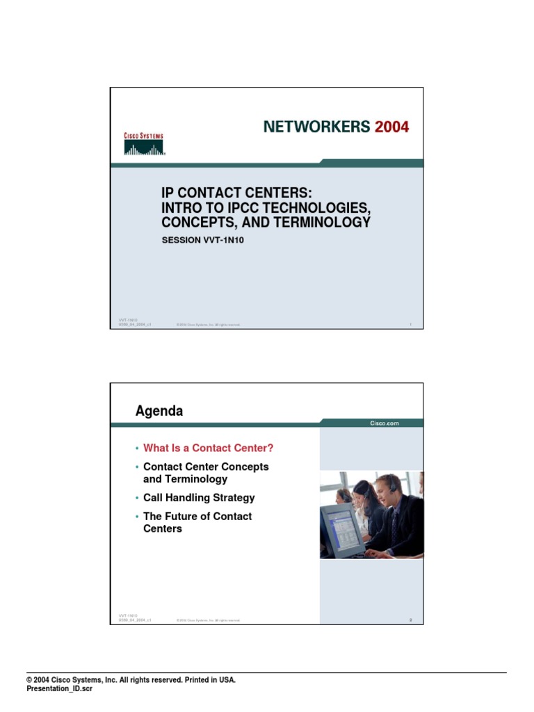 Ip Contact Centers: Intro To Ipcc Technologies, Concepts, and ...