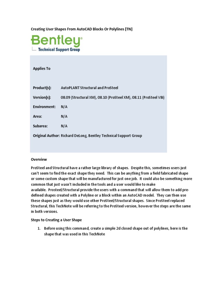 Create Custom User Shapes in ProSteel | PDF | Computer File | Command Line Interface
