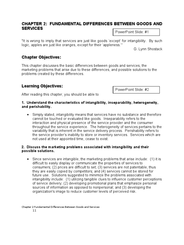 Key Differences Between Goods and Services | PDF | Demand | Marketing