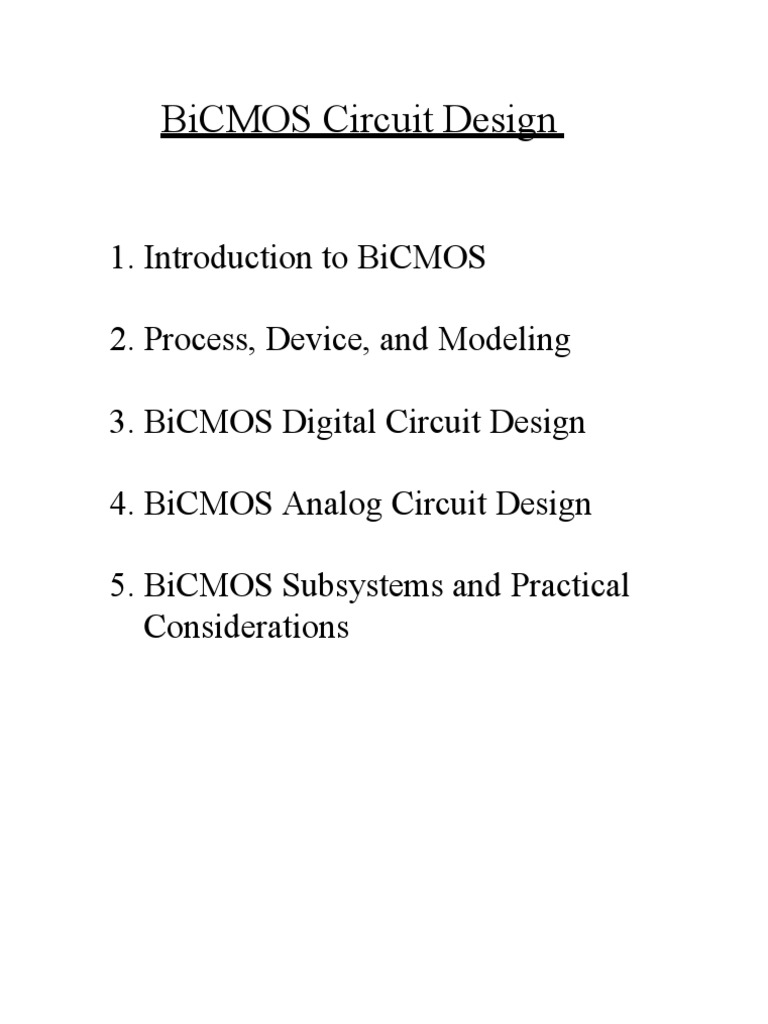 BiCMOS vs CMOS: Key Differences | PDF | Cmos | Bipolar Junction Transistor