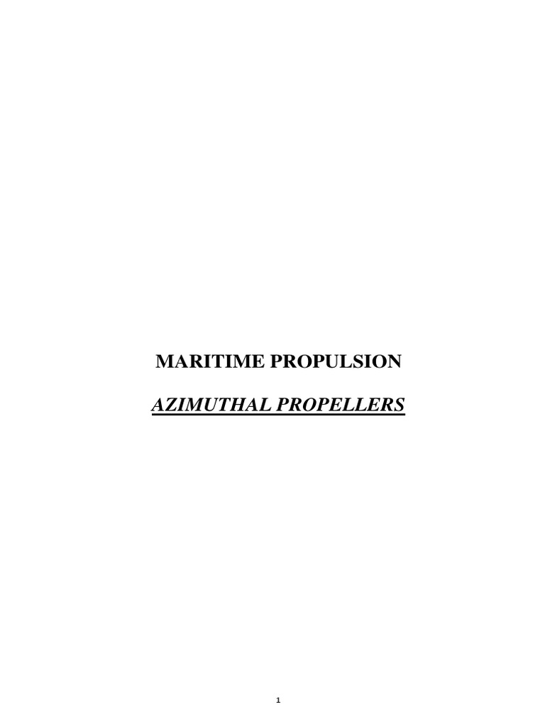 Azimuthal Propellers | PDF | Marine Propulsion | Transmission (Mechanics)