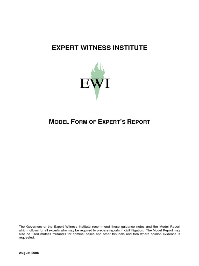 Model Form Notes | PDF | Expert | Expert Witness