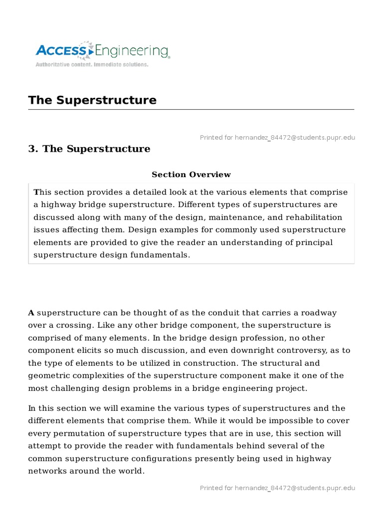 The Superstructure | PDF | Bridge | Prestressed Concrete