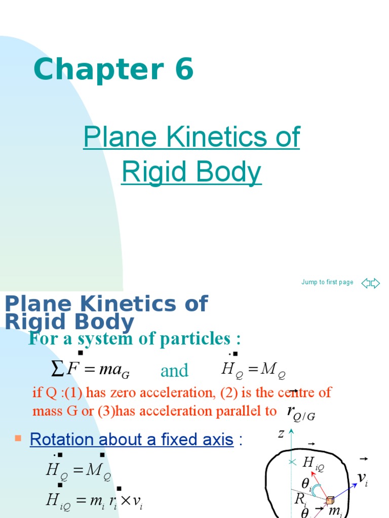 Chapter 6 Plane Kinetics of Rigid Body | PDF | Rotation Around A Fixed Axis | Force